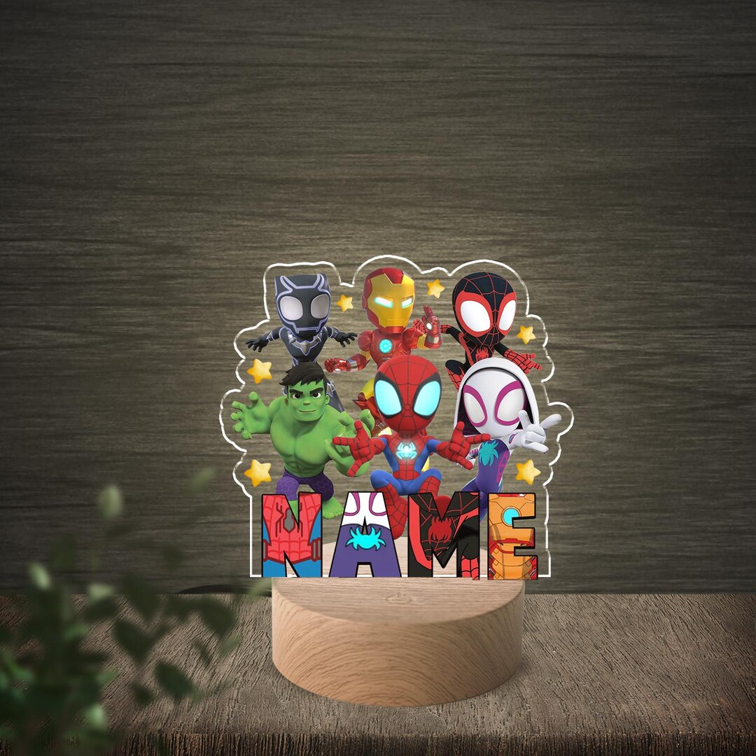 Personalized Spidey and His Amazing Friends Night Light, Spidey ...