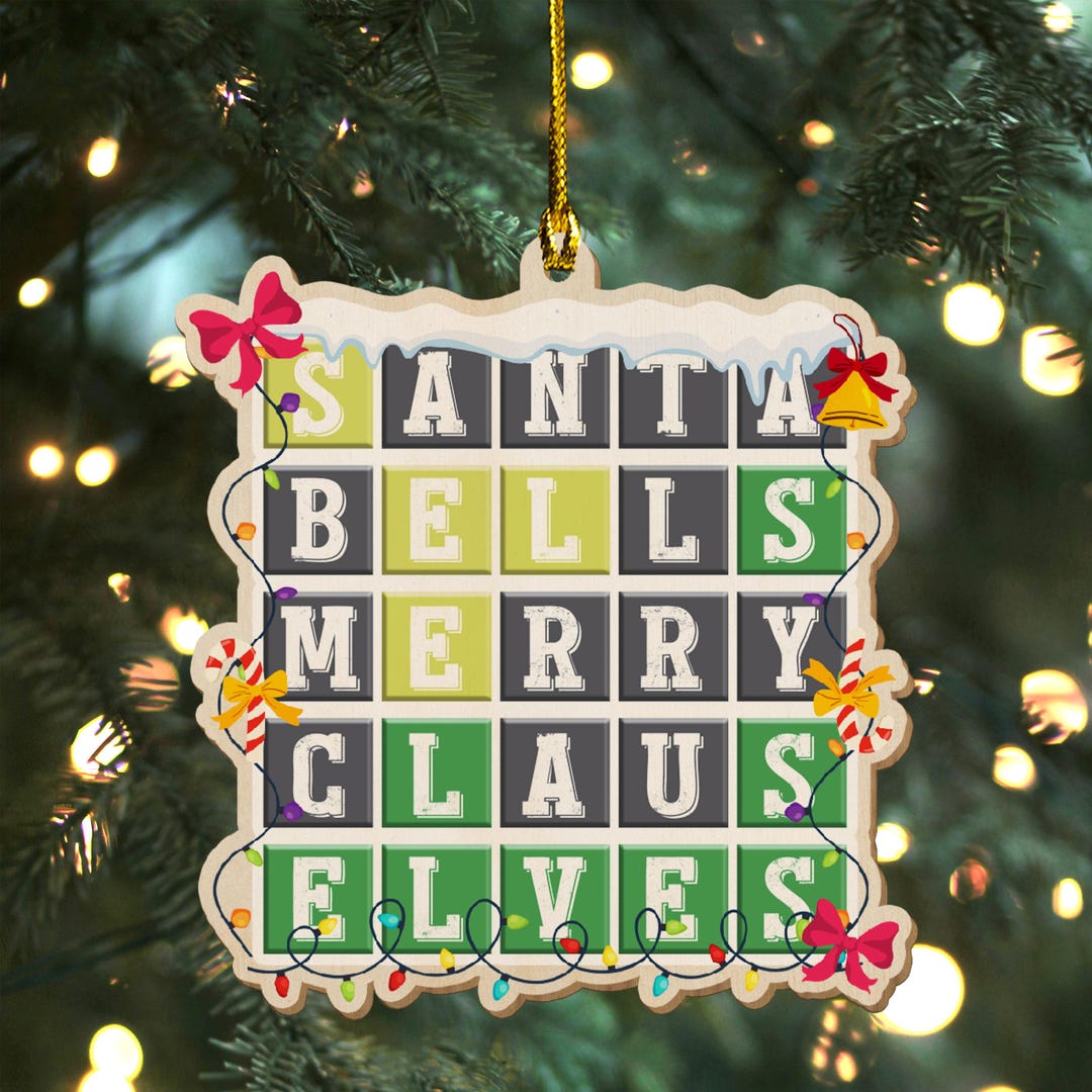 Wordle Christmas Ornament, Wordle 2D Christmas Tree Decor, Funny Wordle ...