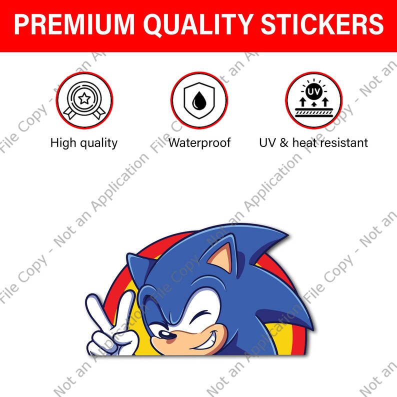 Winking Sonic Peeker Peeking Car Window Decals - Bumper Waterproof ...