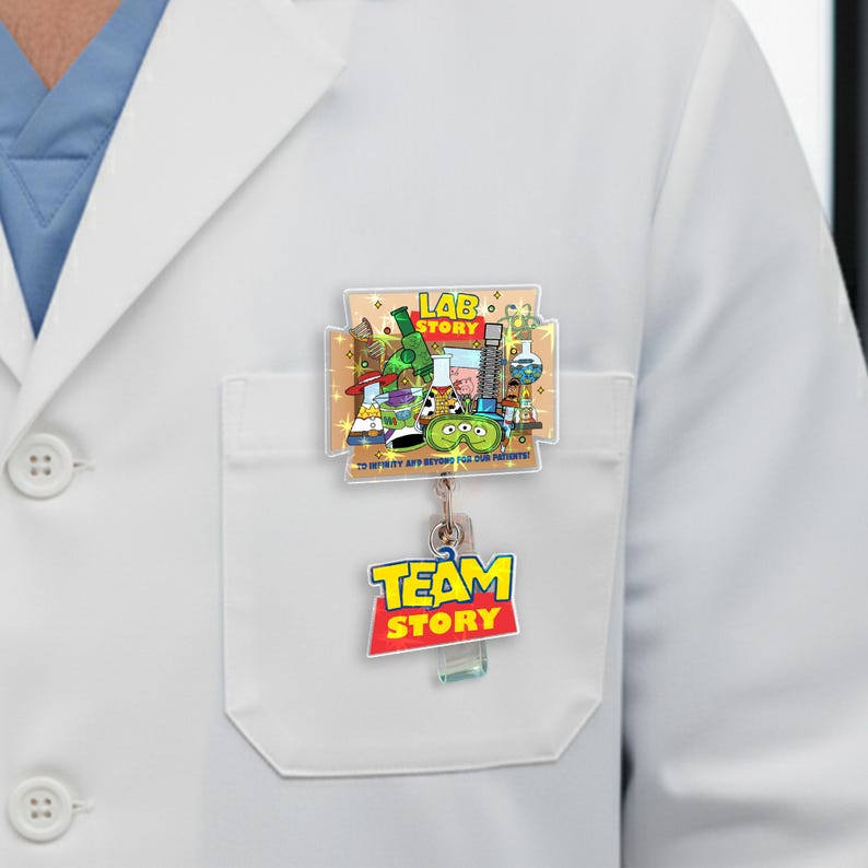 Lab Week 2026 Toy Story Badge Reel, Lab Story Disney Pixar ID Holder ...