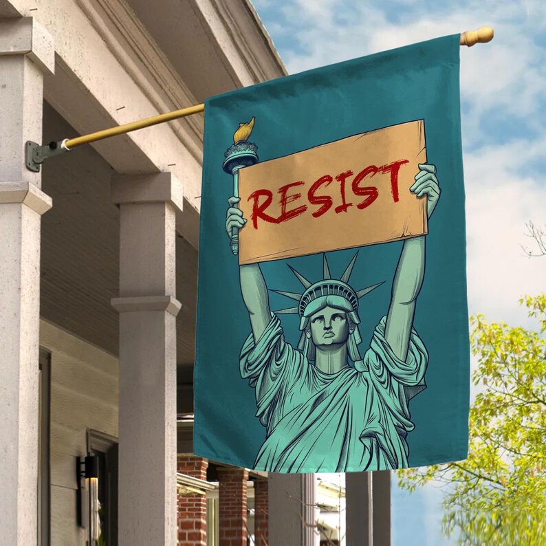 Statue of Liberty Holding Resist Flag Anti-trump Garden Sign Pro Women ...