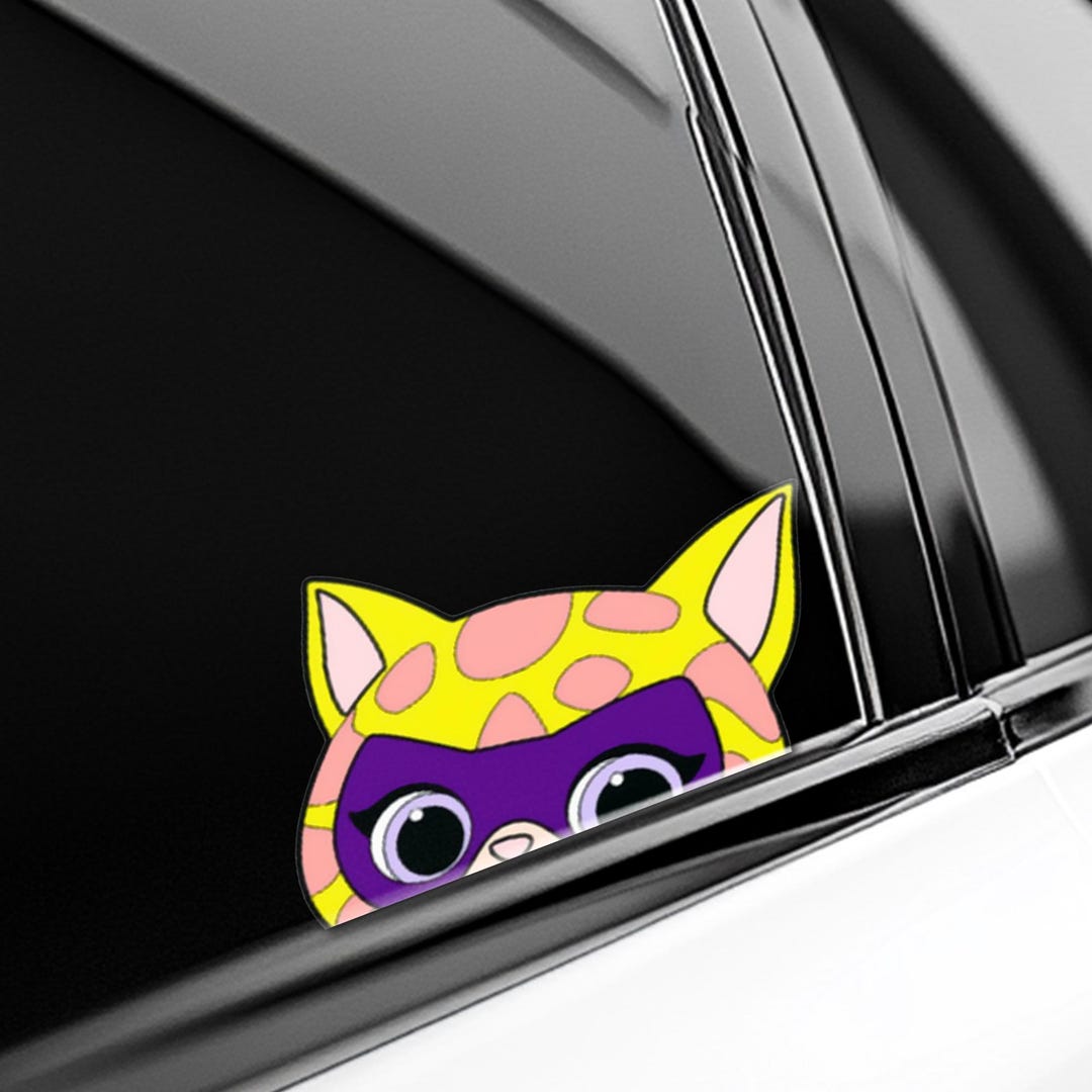 Superkitty Peekaboo Peeker Peeking Car Window Decals - Bumper ...