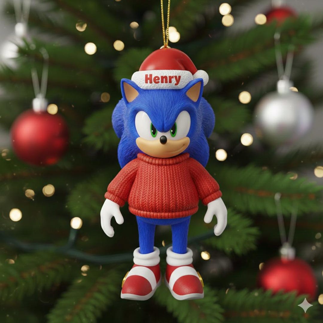 Custom Sonic 2D Flat Ornament, Sonic the Hedgehog 2025, Sonic and ...