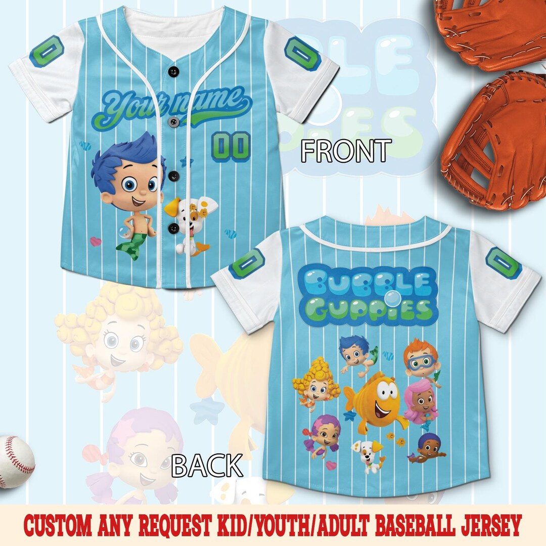Bubble Guppies Baseball Jersey – Cute Underwater Cartoon Shirt ...