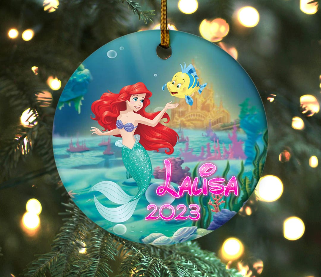 Princess Ariel Personalized Ornament, Princess Ornament, Little Mermaid ...