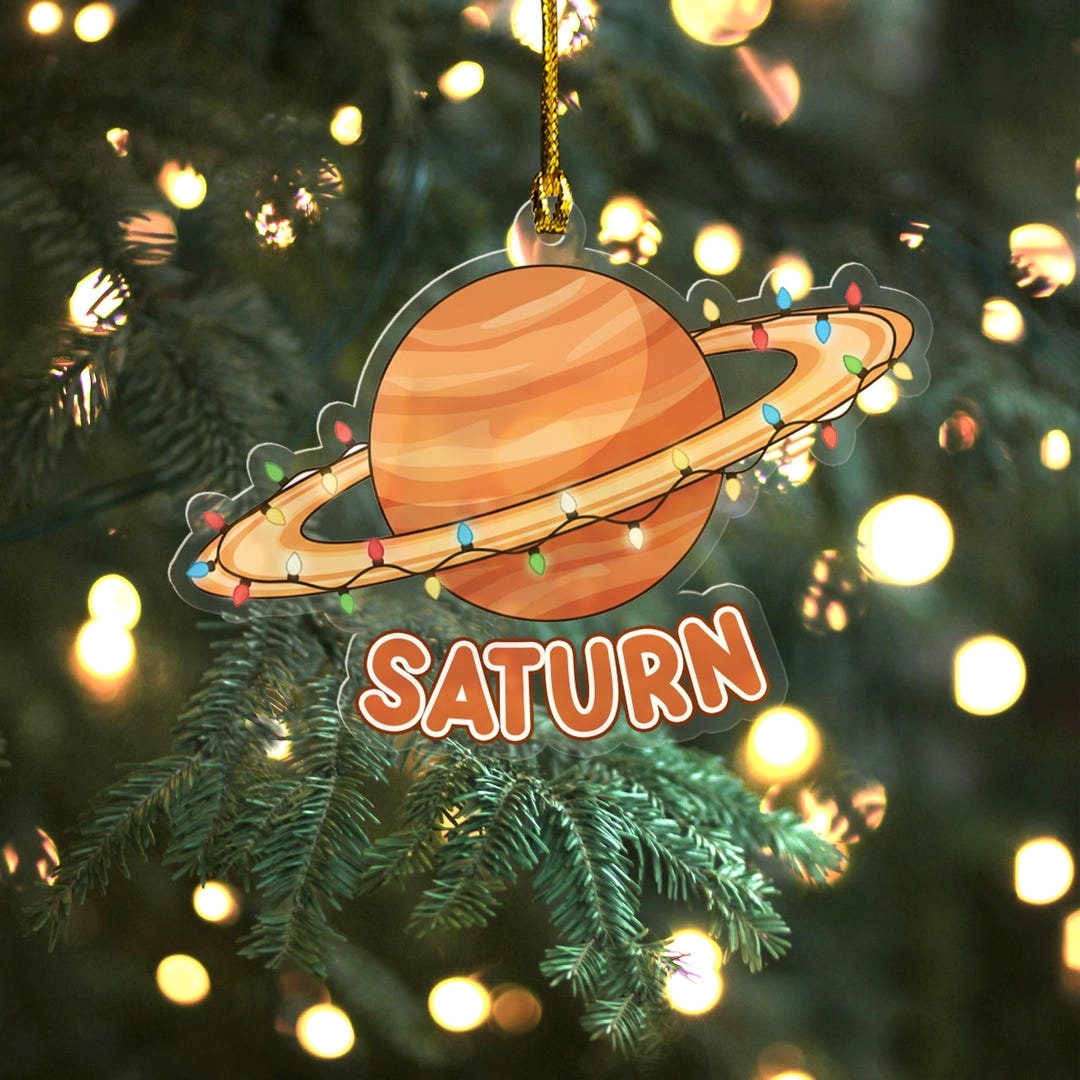 Saturn Solar System Hologram Ornament - Cute Abstract Planets Names ...