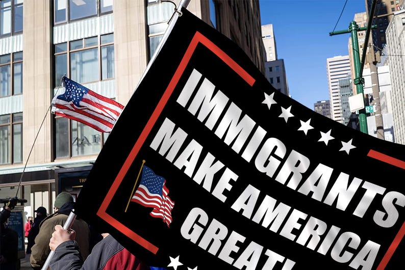 Immigrants Make America Great House Flag, No Human is Illegal ...