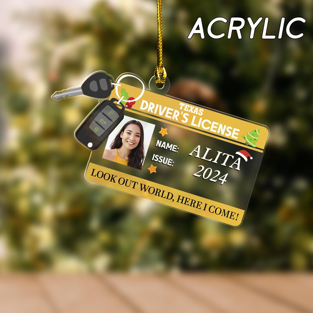 New Driver Ornament 2025, Personalized Photo Drivers License, Gift for ...