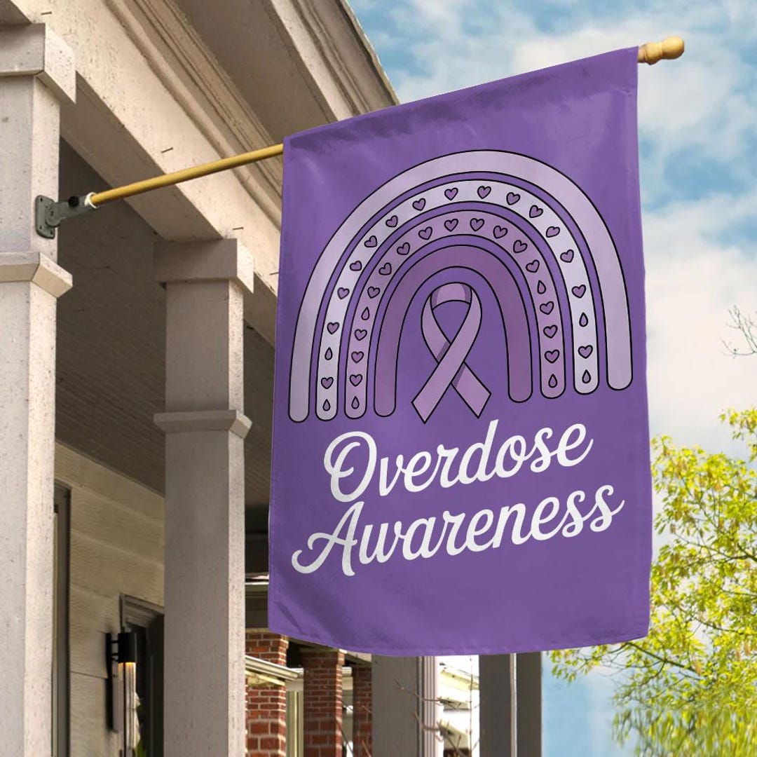 Overdose Awareness Flag, in Memory of Overdose, Overdose Ribbon Flag ...