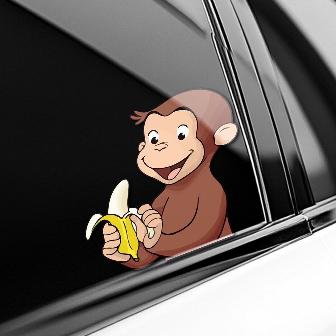 Curious George Peekaboo Peeker Peeking Car Window Decals - Bumper ...