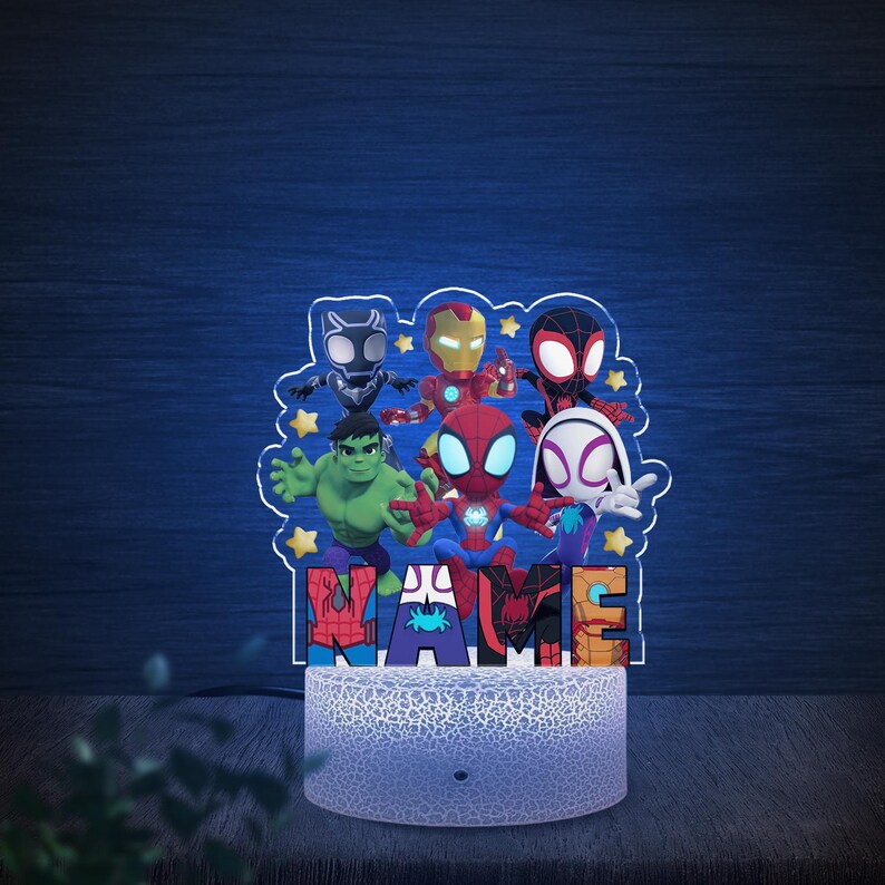 Personalized Spidey and His Amazing Friends Night Light, Spidey ...