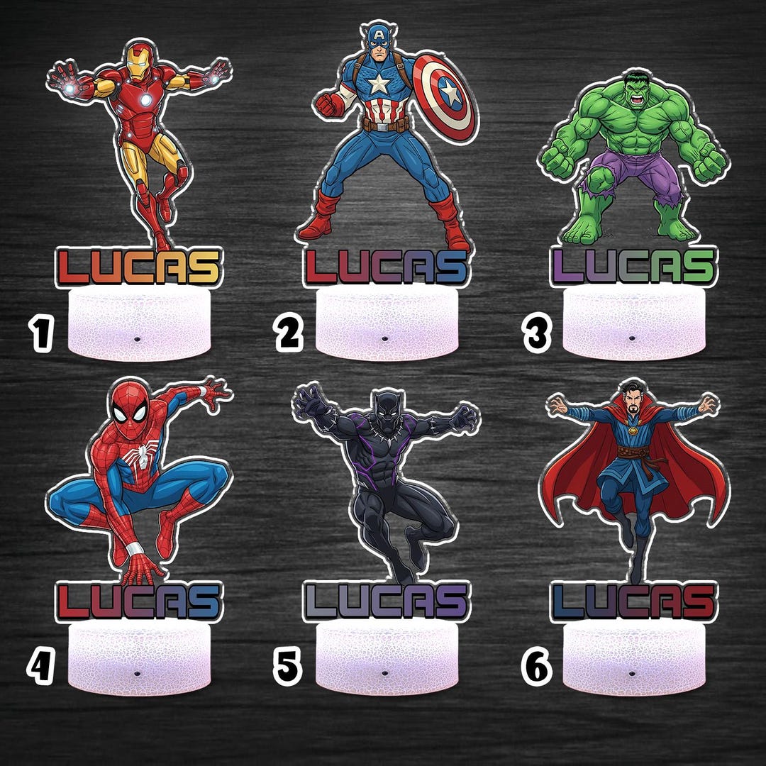 Custom Superhero Night Light, Spiderman Birthday Boy, Birthday Girl ...