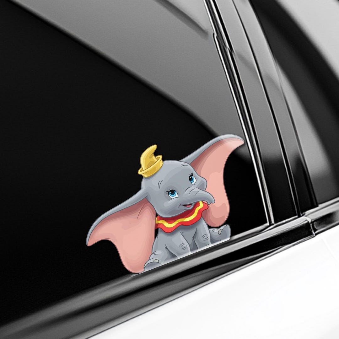 Dumbo Peeker Peeking Car Window Decals - Circus Elephant Bumper ...