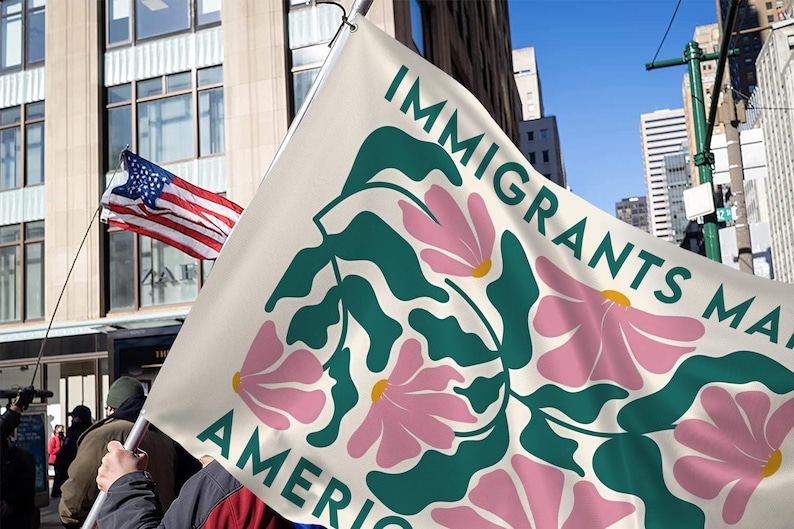 Immigrants Make America Great House Flag, No Human is Illegal ...