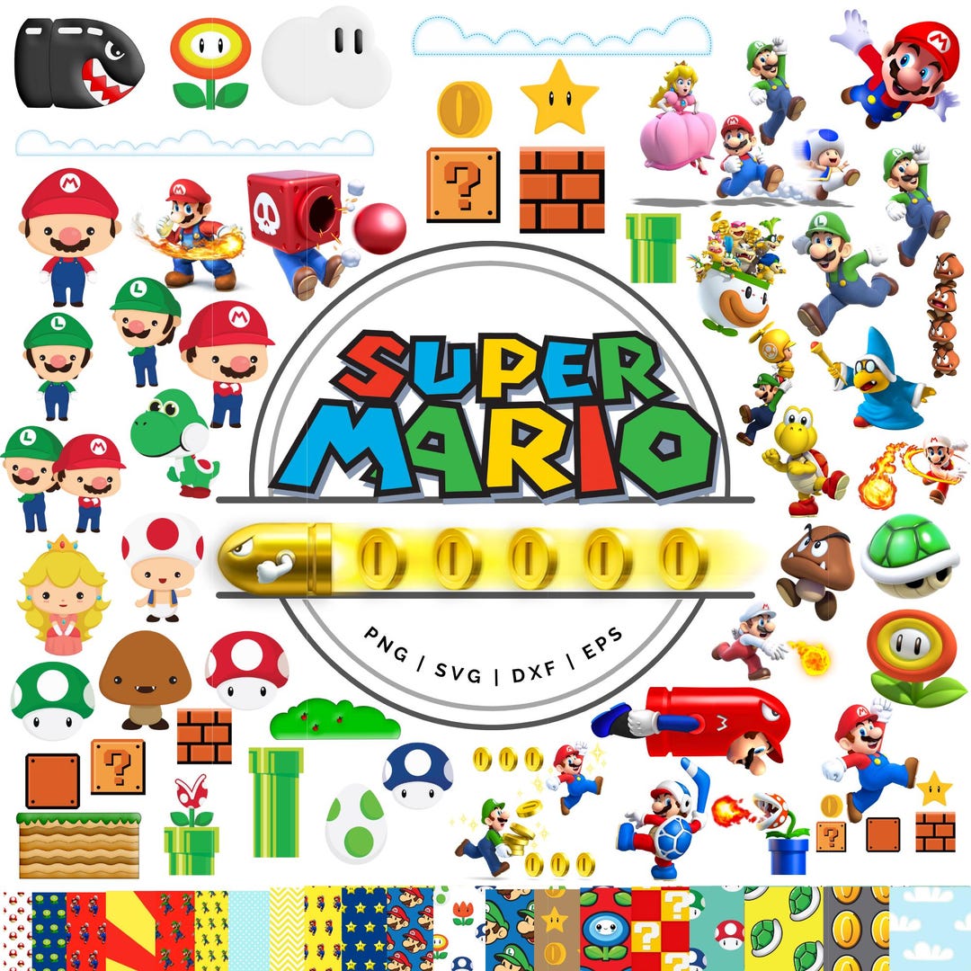 Super Mario SVG Bundle for Cricut and Sublimation, Mario Cut Files ...
