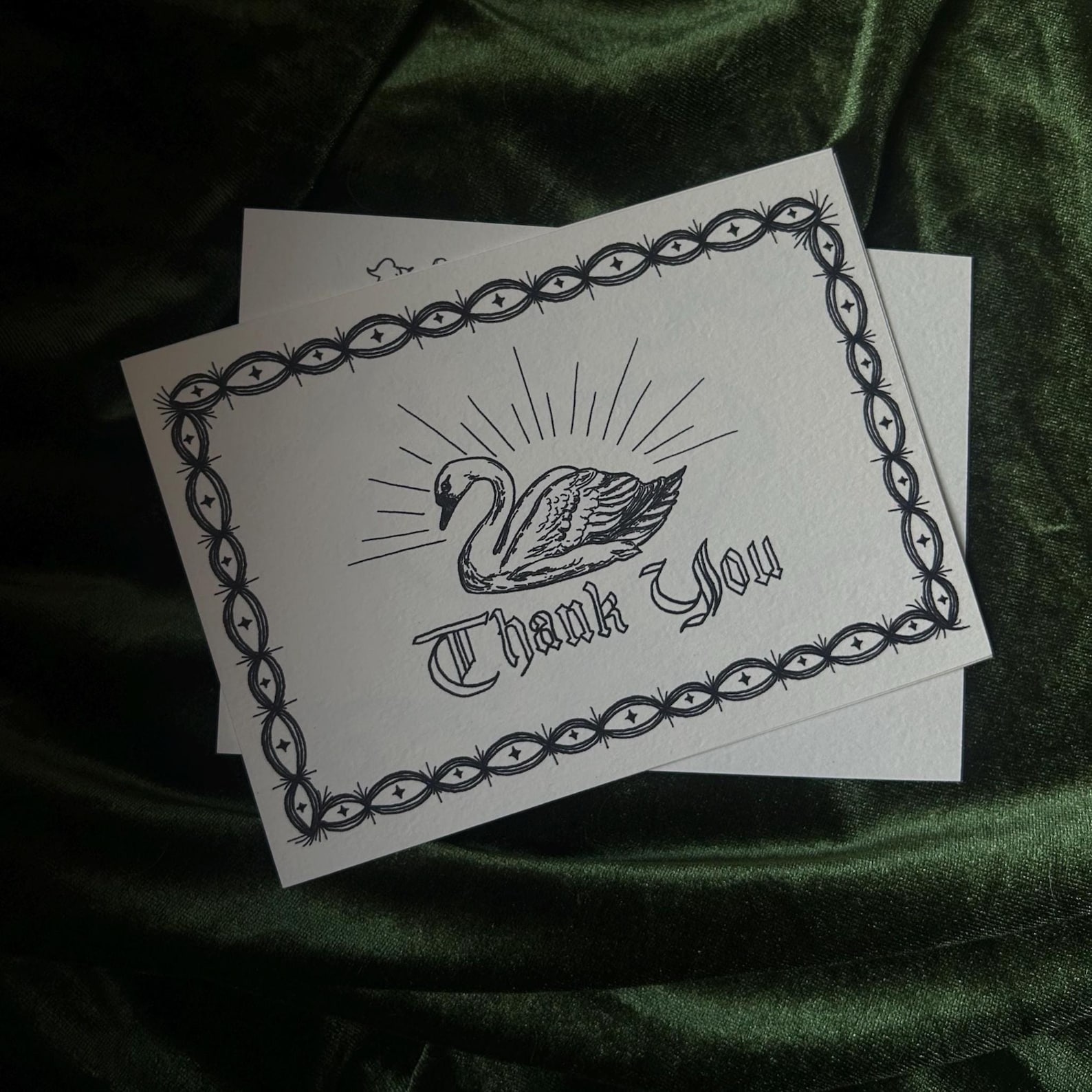 Gothic Swan & Rabbit Note Cards: Medieval Stationery Set - 6 Pack - Etsy