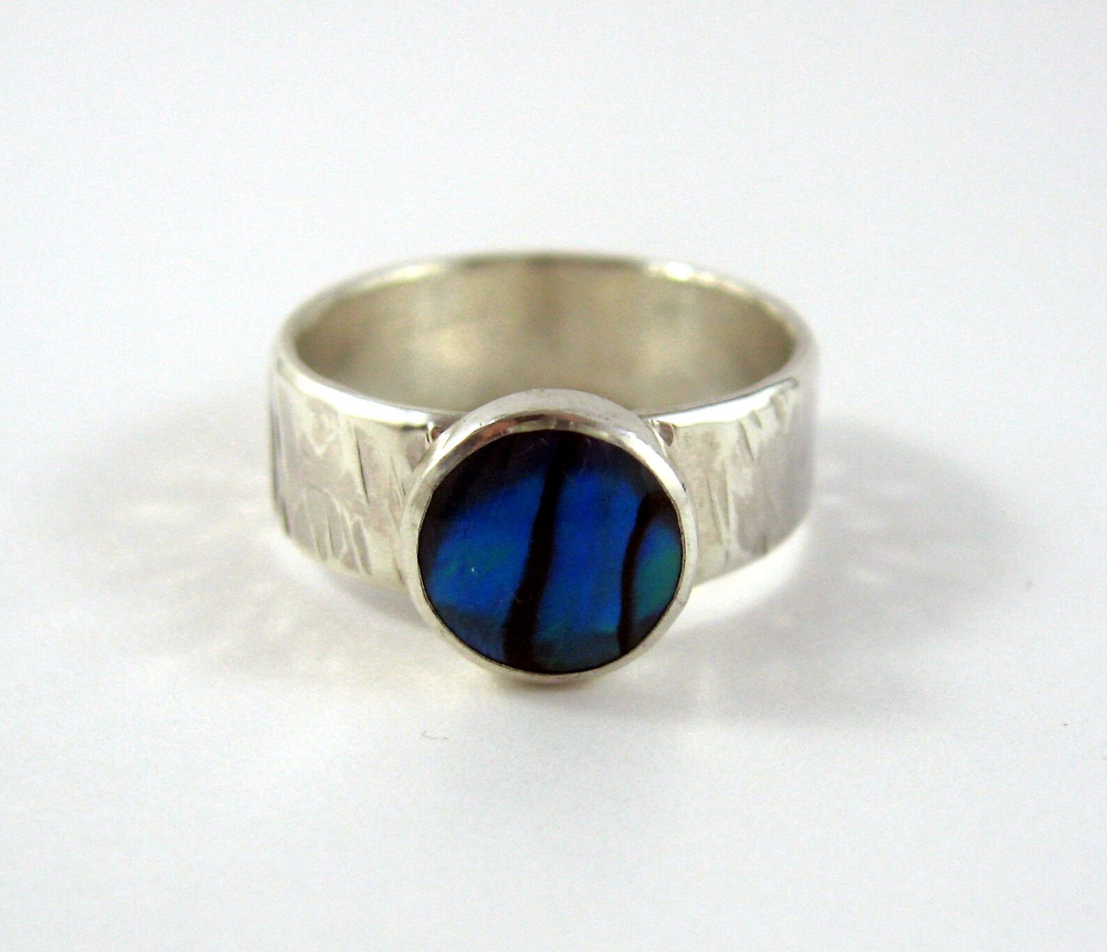 Textured Paua Ring in Sterling Silver for Stacking or Solo Wear - Etsy