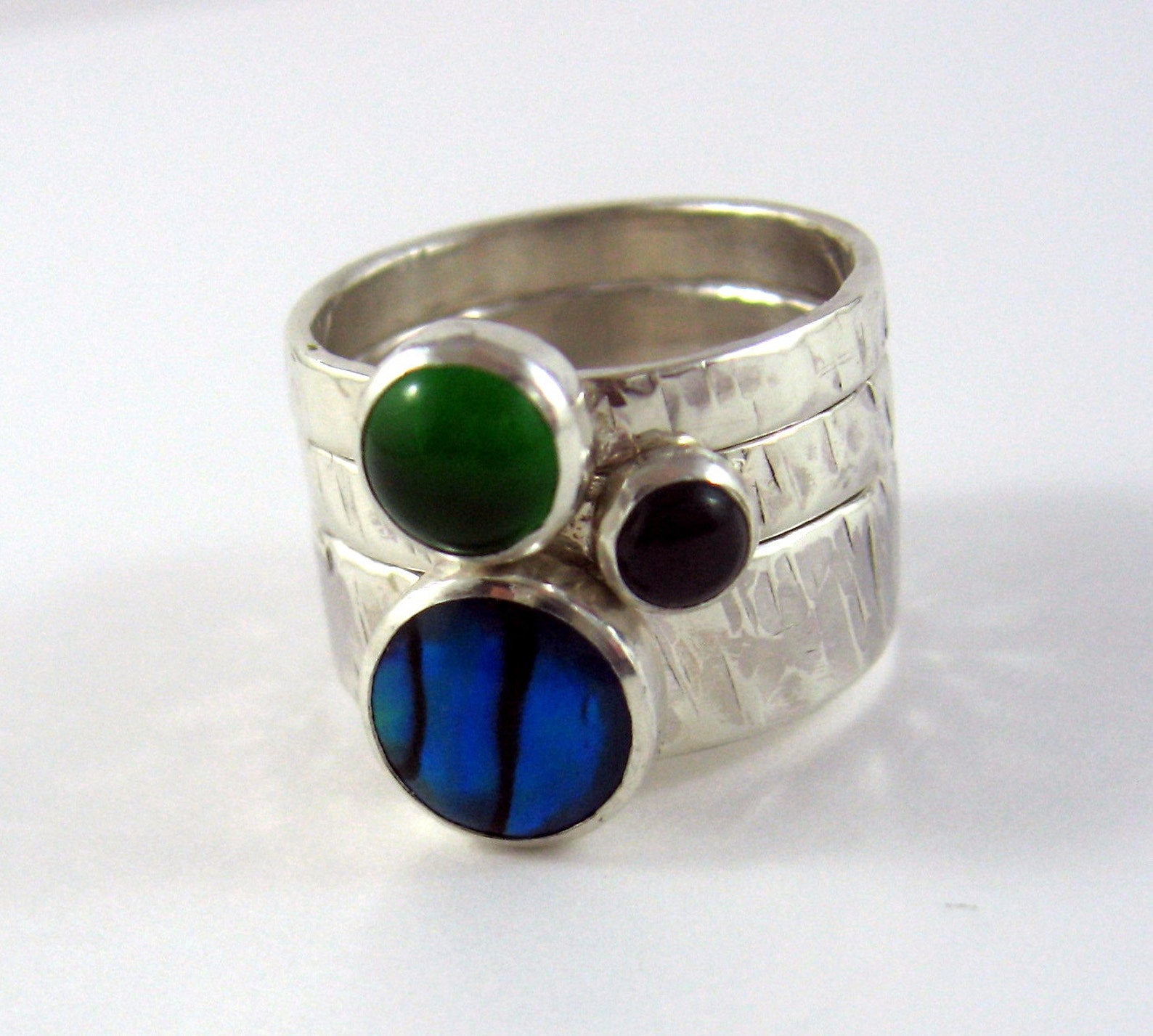 Textured Paua Ring in Sterling Silver for Stacking or Solo Wear - Etsy