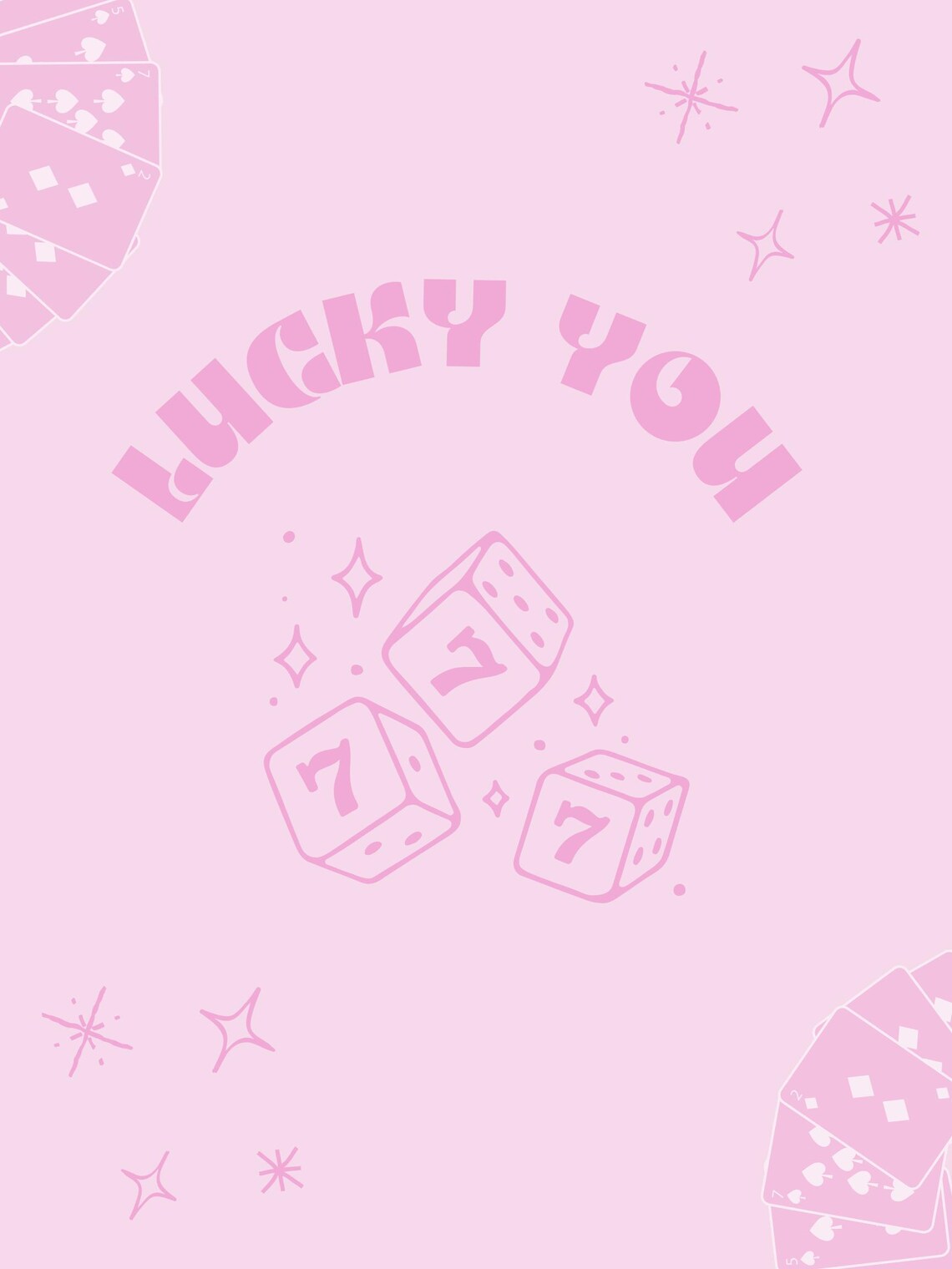 Lucky You (pink) Poster - Etsy