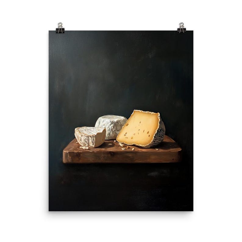Cheese Wall Art Food Painting Still Life Artwork Rustic Kitchen Decor ...