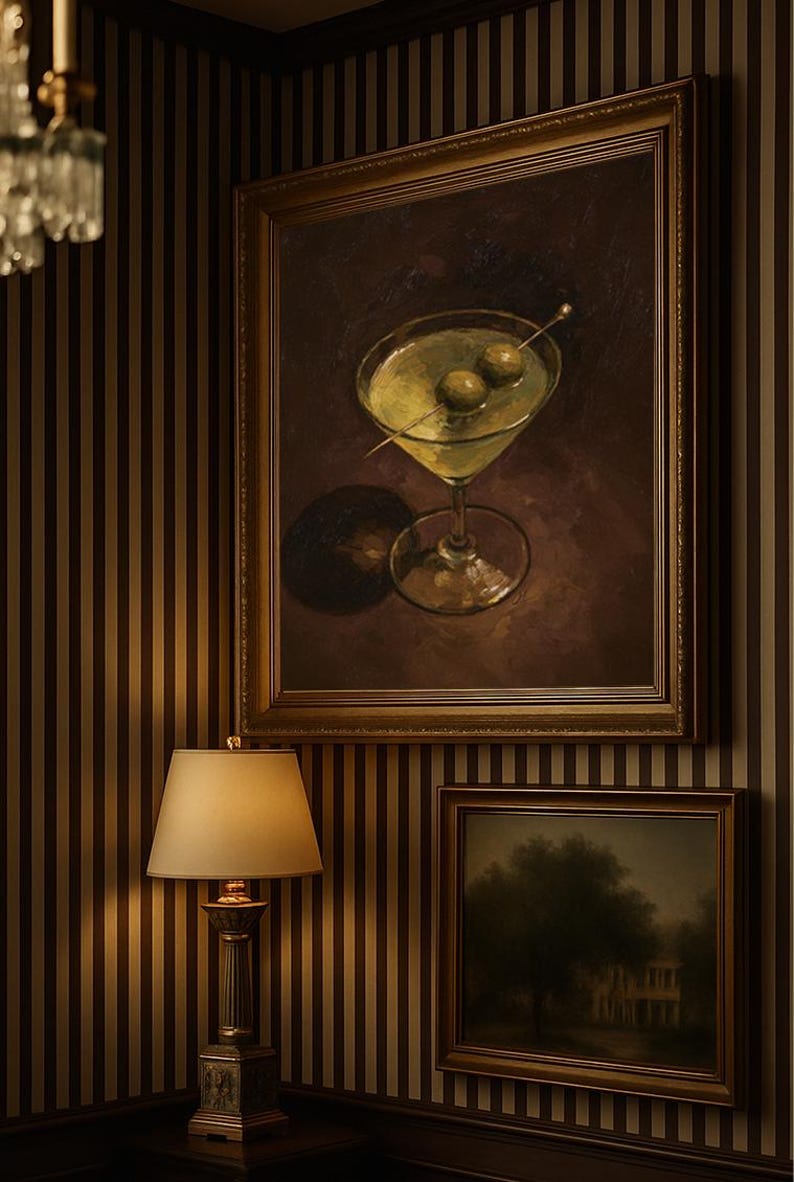 Gift for Housewarming Martini Still Life Cocktail Art Vintage Martini ...