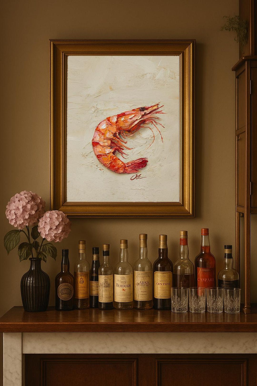 Shrimp Oil Painting Still Life – Hand-painted Canvas Art | Wall Decor ...