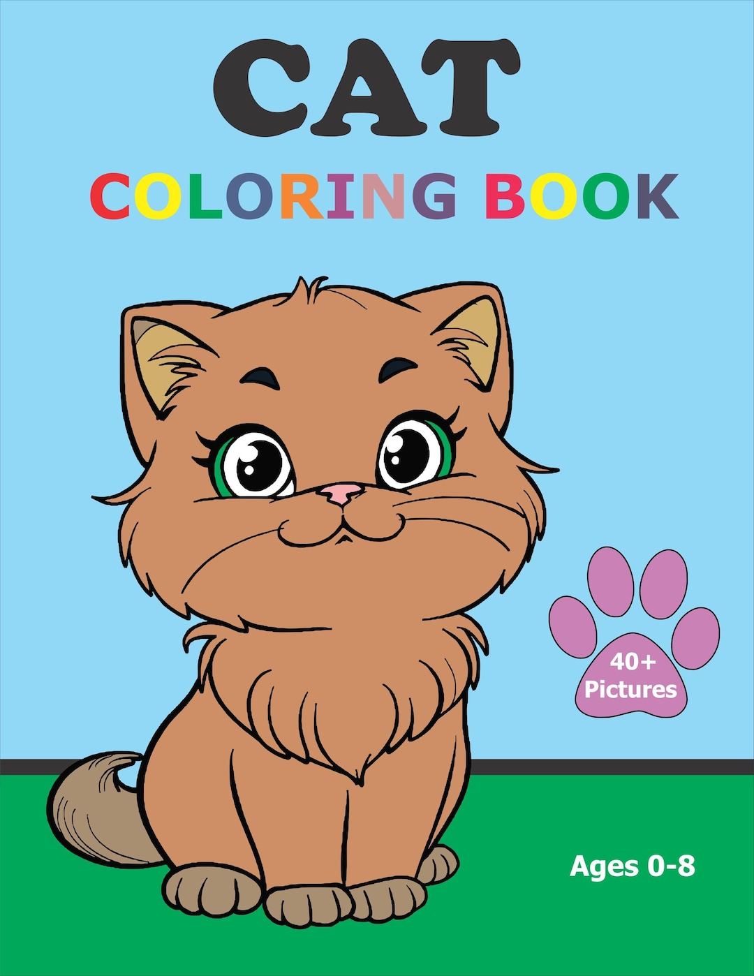Cute Cat Coloring Book for Kids - Etsy