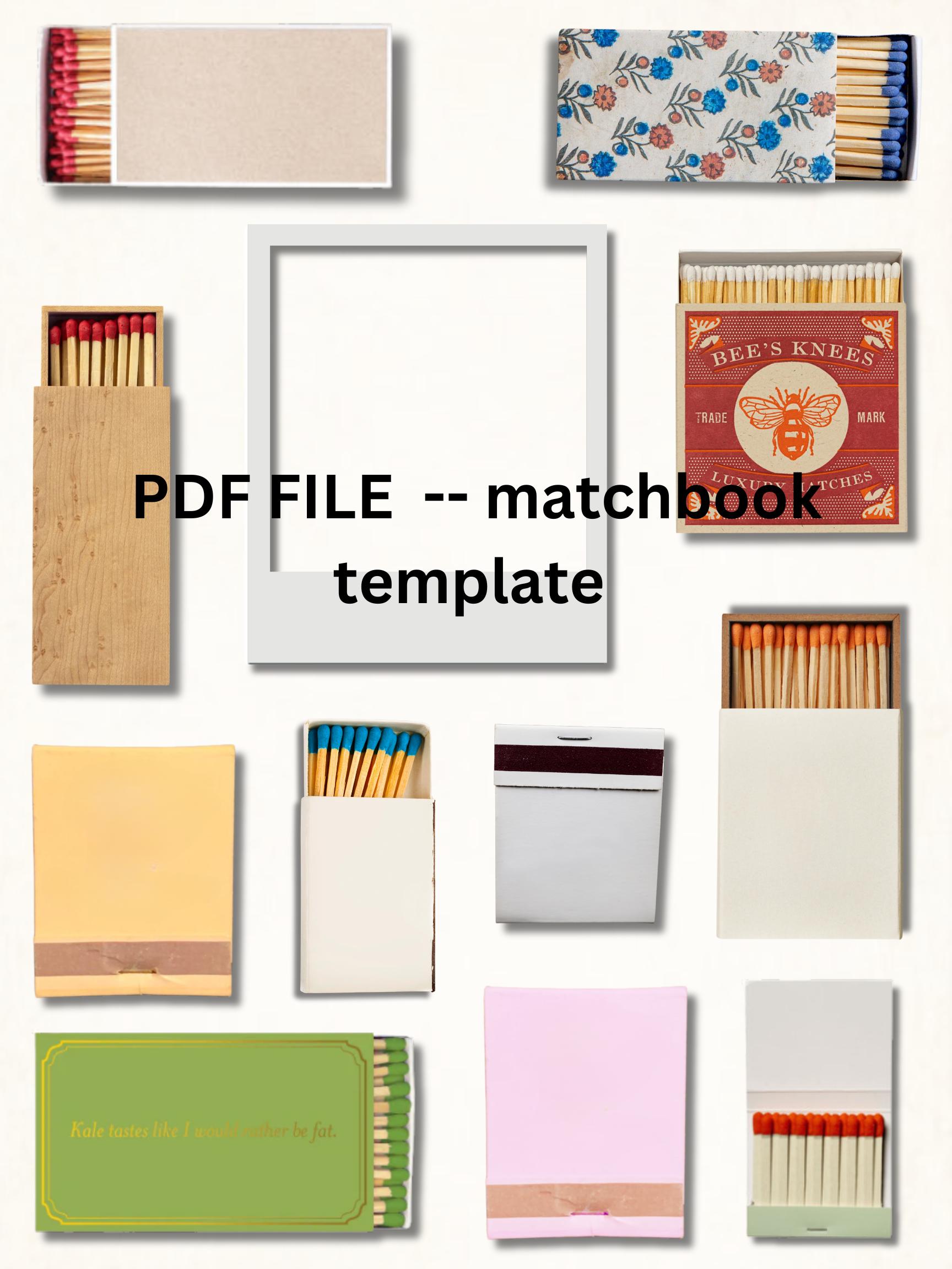Matchbook Blank Template - Etsy
