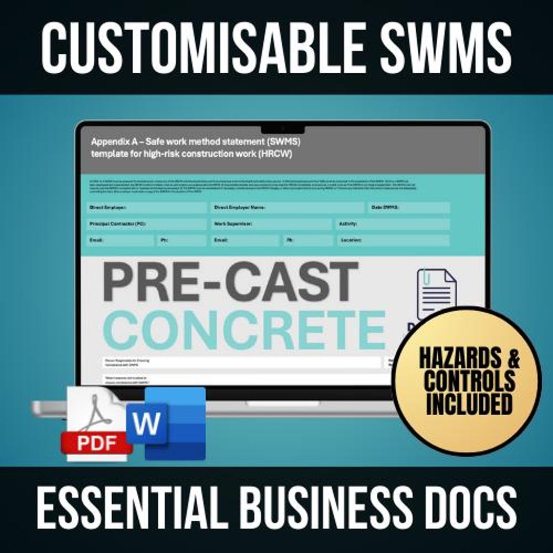 Swms/risk Assessment - Pre-cast Concrete Errection, Safe Work Method ...