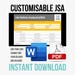 Job Safety Analysis JSA Template Fully Customisable 2025. Risk ...