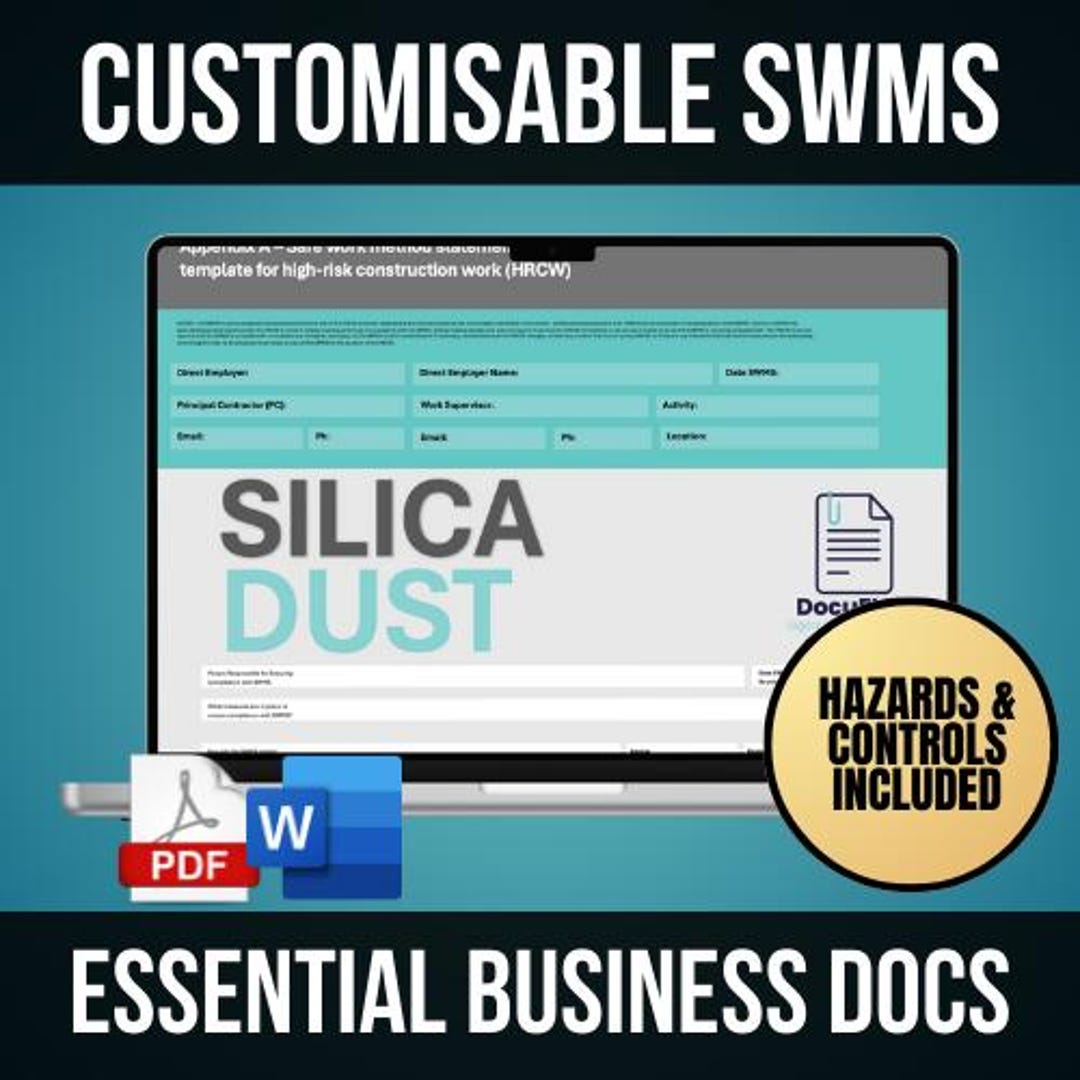SWMS Silica Dust Control | Safe Work Method Statement | WHS Compliance ...