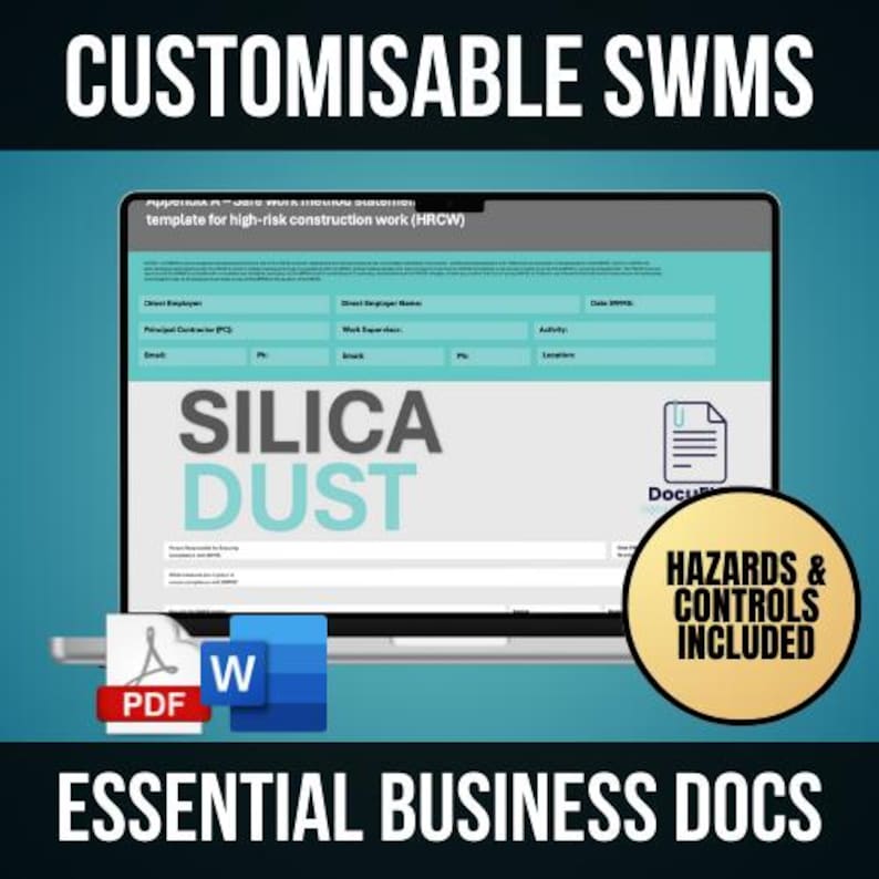 SWMS Silica Dust Control | Safe Work Method Statement | WHS Compliance ...