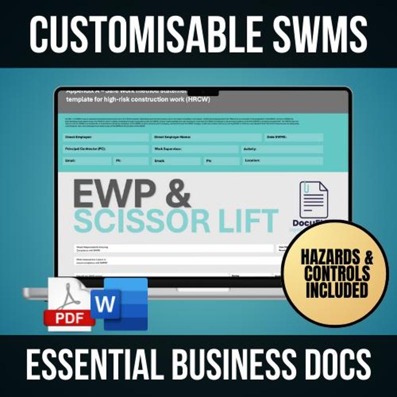 SWMS Elevated Work Platform | Safe Work Method Statement | WHS ...