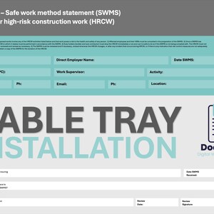 SWMS Electrical Cable Ladder Tray & Conduit Installation | Safe Work ...