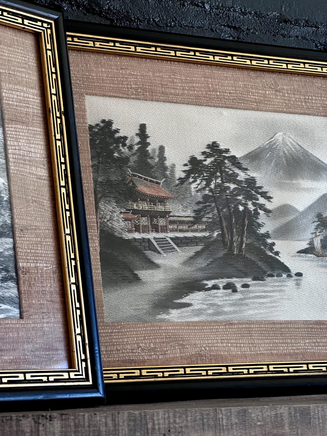Vintage Japanese Silk Embroidery Set – Framed Hand-stitched Landscape ...