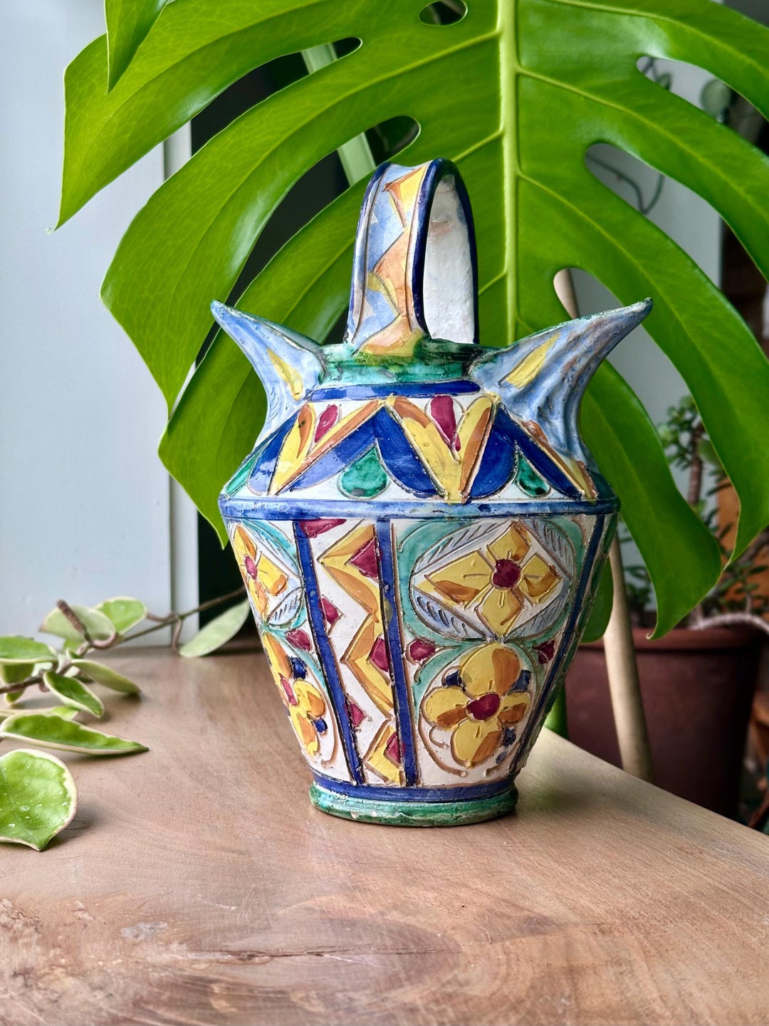 Antique Deruta Majolica Vase Pitcher | Hand-painted Italian Pottery ...