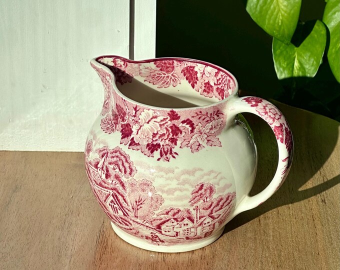 Vintage Wood & Sons “enoch Woods English Scenery” Pitcher – Red ...