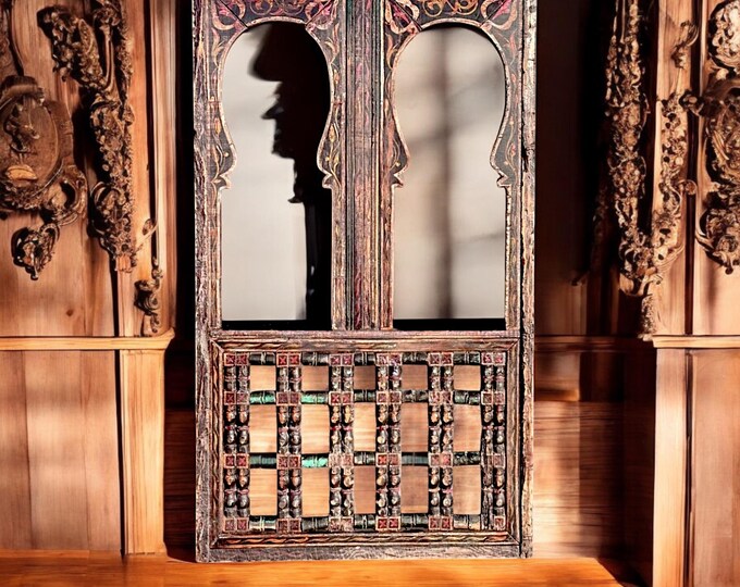 Antique Hand-carved Wood Window Panel | Rustic Moorish-style ...