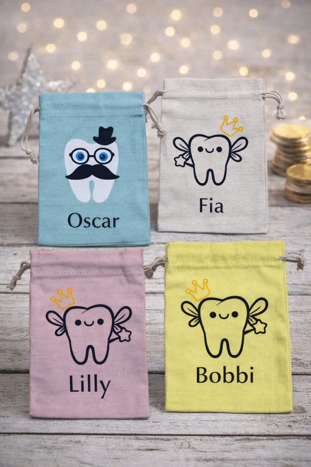Personalized Tooth Fairy Bag | Keepsake Pouch, First Tooth Gift - Etsy