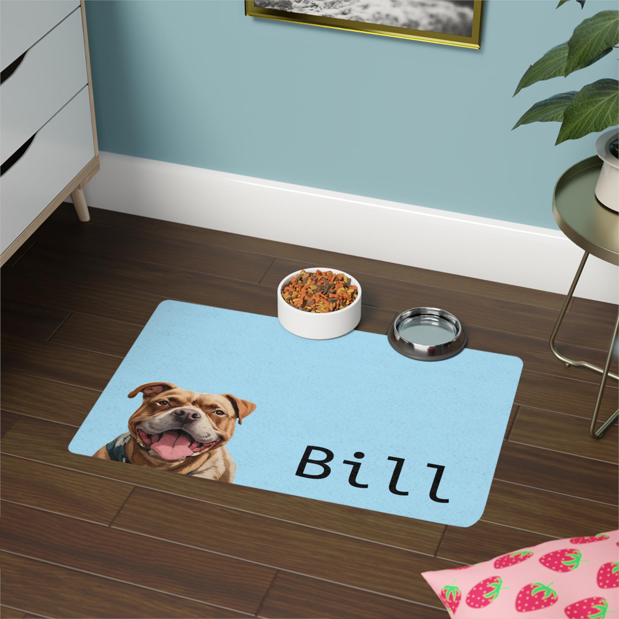 Personalized Dog Mats Using Pet Photo + Name Personalized Dog Food Mat ...