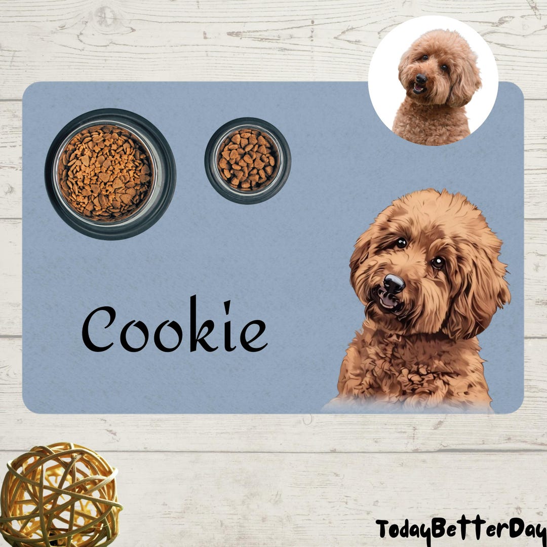 Personalized Dog Mats Using Pet Photo + Name Personalized Dog Food Mat ...