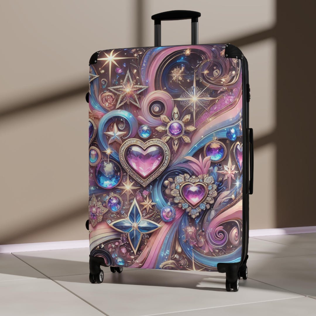 Magical Girl Heart-patterned Suitcase, Colorful Travel Luggage, Perfect ...