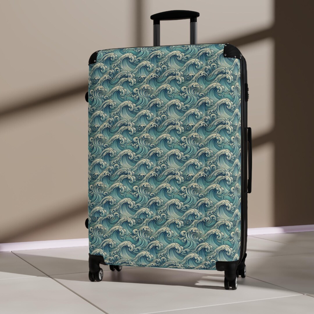 Wave Design Suitcase - Japanese Style Luggage With 360 Rotating Wheels ...