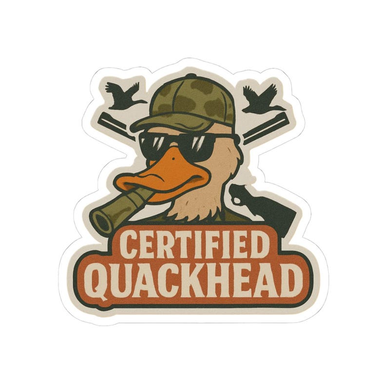 Duck Hunting Sticker, Waterfowl Decal, Outdoor Hunting Gear, Camo Duck ...