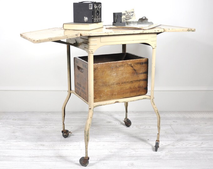Vintage Industrial Metal Typing Table - Etsy