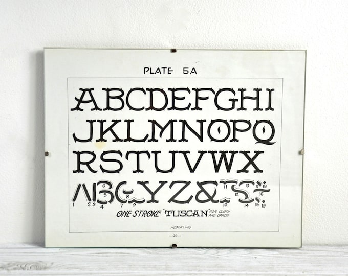 Framed Alphabet Print, Vintage Alphabet Art, 1920s Print, Wall Decor - Etsy