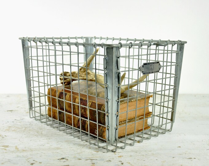Vintage Metal Locker Basket / Industrial Storage - Etsy