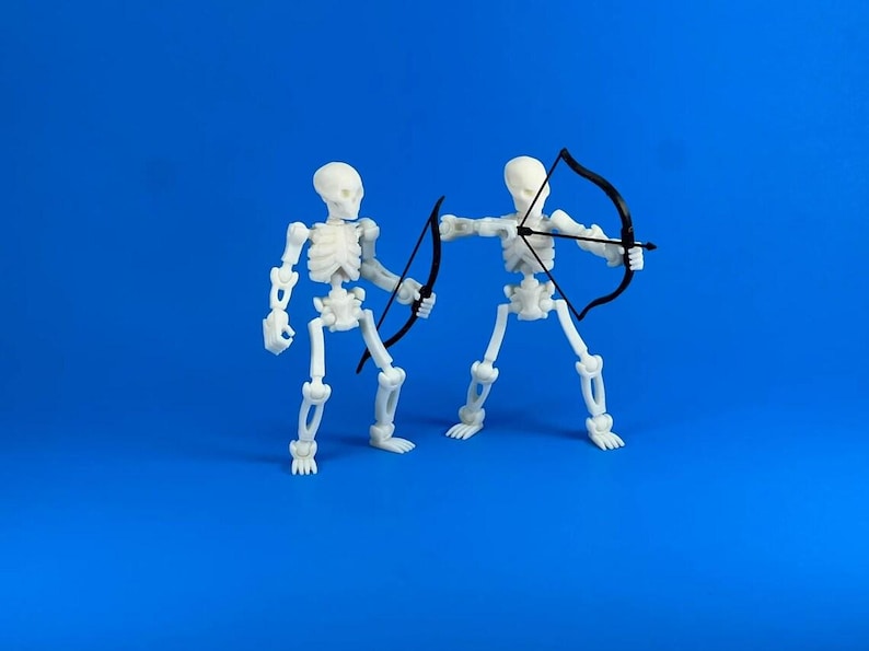 3D Printed Poseable Skeleton Action Figure With Weapons – Articulated ...