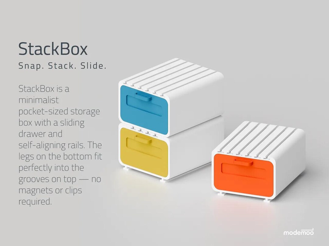 Stackbox – 3d‑printed Stackable Storage Box With Drawer | Physical ...