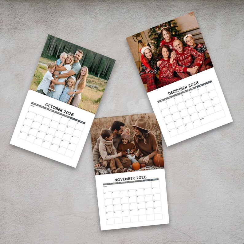 Personalized Family Photo Wall Calendar, Custom Picture Calendar, Make ...